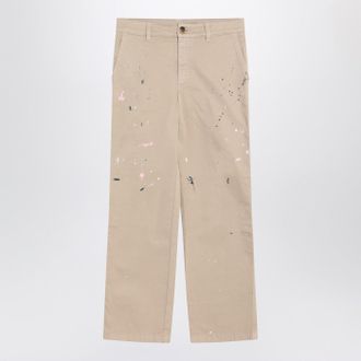 Golden Goose Beigefarbene Hose mit Spritzdetails