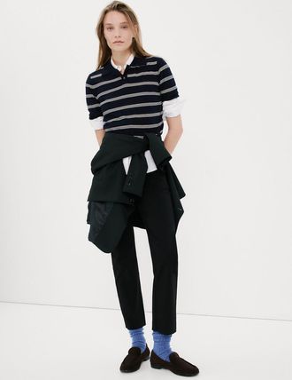 Mango Pull-over rayures col polo bleu marine - Femme - XXS - MANGO