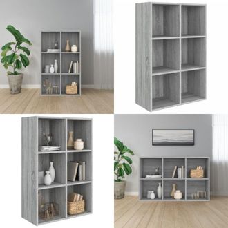 vidaXL Bücherregal/Sideboard Grau Sonoma 66x30x98 cm Holzwerkstoff - BucheRegal - Bücherregal - Sideboard - Holzmöbel - Grau Sonoma - Home & Living