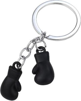 Generic Porte-cl&eacute;s en m&eacute;tal - Porte-cl&eacute;s 3D - Fumeaux de boxe - Anti-vol - Cordon extensible - Avec m&eacute;tal - Fait &agrave; la main - Porte-cl&eacute;s unique pour homme, Noi