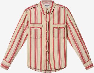 Isabel Marant Chemise Gelva - Femme - Beige-red - Taille34 - Marant &Eacute;toile - Collection &Eacute;t&eacute; Femme - Nouvelle Collection Capsule High Summer