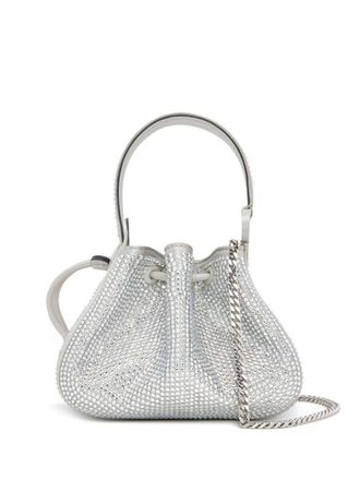Oscar De La Renta mini sac &agrave; main O Handle pav&eacute; de cristaux - Gris