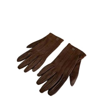 Loewe Pre-owned Vintage Leather Gloves - Femme - Pre-owned - Brun - Taille: ONE Size