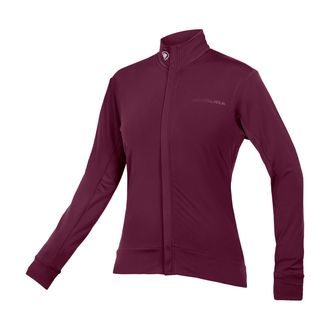 Endura Damen Xtract Roubaix Langarmtrikot f&uuml;r Damen | Wasserabweisend | Feuchtigkeitsableitend | Reflektierende Bes&auml;tze Trikot, Aubergine, XS
