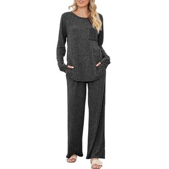 Generic Tenues da&eacute;roport pour femmes 2026 - Costume de sport d&eacute;contract&eacute; - Sweat et pantalon - Deux combinaisons de course surdimensionn&eacute;es et amples - Costum