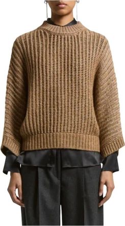 PESERICO Femme, Pulls, Beige, Taille: 36 FR Jersey capeado punto lana y alpaca