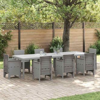 vidaXL Vidaxl - Table de Jardin Gris clair 300 x 100 x 73 cm polyrotin