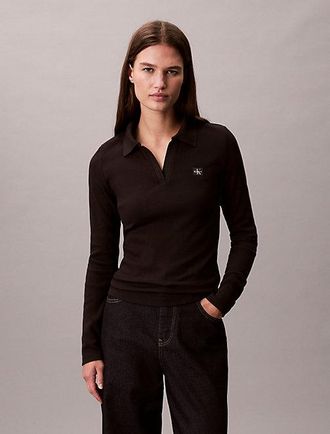 Calvin Klein Haut c&ocirc;tel&eacute; et tiss&eacute; avec col et logo monogramme