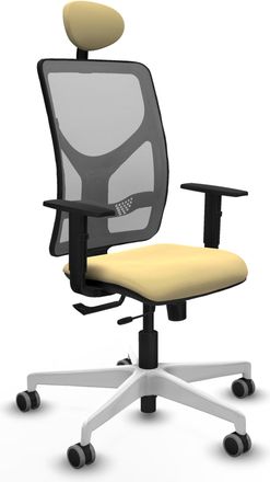 Piqueras y Crespo Schreibtischstuhl mit Armlehnen, h&ouml;henverstellbare Lendenwirbelst&uuml;tze und festes Kopfteil, ausgestattet mit Syncro/Traslack und Schneideschaum, Grau/C