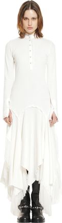 Ann Demeulemeester Tessie Serafino Dress with Chiffon ruffles