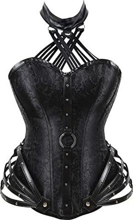 Generic Corset Femme Deguisement, Lingerie Sculptante Gothique Bustier &Agrave; Col Halter Pour Femme