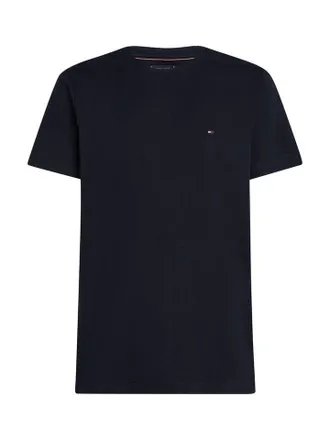 Tommy Hilfiger T-Shirt ESSENTIAL REGULAR FIT SOLID mit Stickerei unifarben, casual, Baumwolle, Rundhals