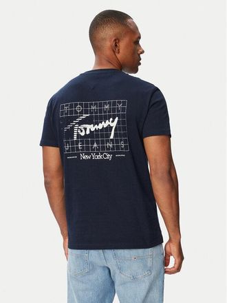 Tommy Jeans T-Shirt Sign DM0DM23177 Dunkelblau Regular Fit