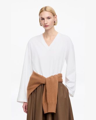 Arket T-Shirt Mit V-Ausschnitt -Wei&szlig;