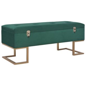 vidaXL Bank mit Staufach 105 cm Gr&uuml;n Samt - Vidaxl
