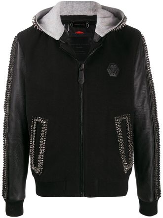 Philipp Plein veste clout&eacute;e &agrave; capuche - Noir