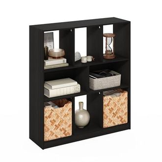 Furinno Daly 8-W&uuml;rfel Horizontal B&uuml;cherregal, B&uuml;cherregal, Aufbewahrungsorganisator, 90 cm Breite, Espresso