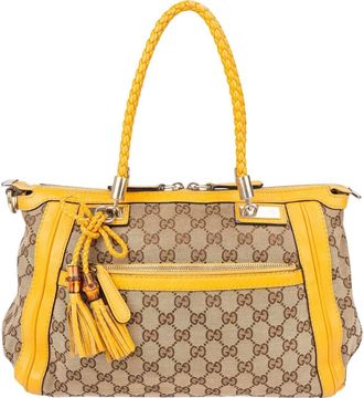 Gucci Crossbody Bags - Gucci GG Monogram Bamboo Handbag - Gr. unisize - in Braun - f&uuml;r Damen