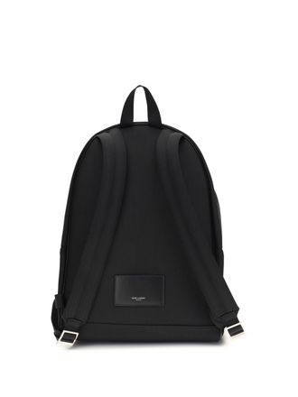 Saint Laurent Mens City Backpack Leather And Nylon Nero-Nero-Nero-Nero Backpacks Nero/nero/nero/nero