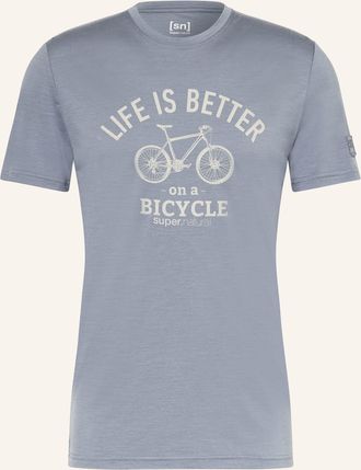 super.natural T-Shirt Better Bike Mit Merinowolle grau