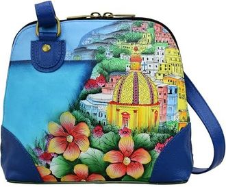 Anuschka Women Hand Painted Leather Small Multi Compartment Zip-Around Organizer, OEuvre dart Originale Peinte à la Main Femme, Amalfi Dawn, Taille Unique