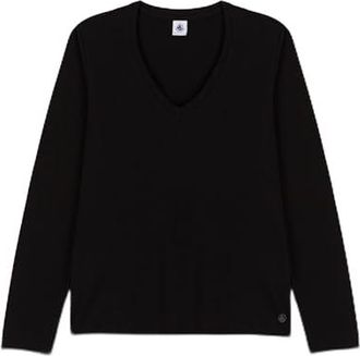 Petit Bateau Tee-Shirt Manches Longues Femme, Noir, L