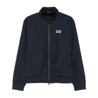 Emporio Armani Leichte Logo-Blouson-Jacke mit Rei&szlig;verschluss - - Jackets - Herren - Blau - XS