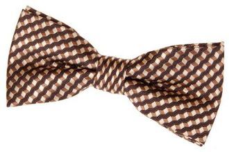 Retreez Noeud papillon tiss&eacute; pr&eacute;-nou&eacute; ondul&eacute; en zigzag ray&eacute; 11,5 cm, marron, taille unique