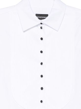 Emporio Armani Cotton Spread Collar Shirt - White