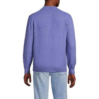 Lands End Wool Touch Cardigan mit Rei&szlig;verschluss, Herren, Gr&ouml;&szlig;e:44-46 regular, Lila, by Lands End