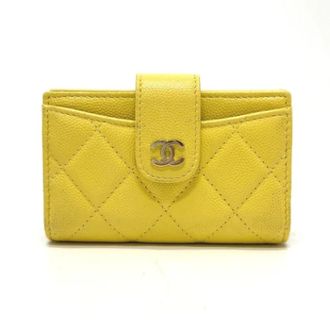 Chanel Pre-owned Leder Portemonnaies - - Pre-owned - Damen - Gelb - ONE SIZE