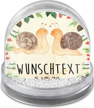 Mr. & Mrs. Panda Personalisierte Schneekugel Schnecken Liebe - Geschenke, Personalisierbare, Paar, Sch&uuml;ttelkugel, Mit Namen, Freundin, Selbst Gestalten, Ehe, gl&uuml;cklich