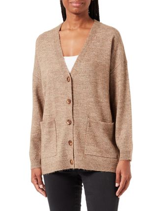 Pieces Damen Pcjuliana Ls Loose Knit Cardigan Noos Cp, Fossil,XL