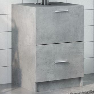 vidaXL Vidaxl - Armoire d&eacute;vier gris b&eacute;ton 40x37x59 cm bois ding&eacute;nierie