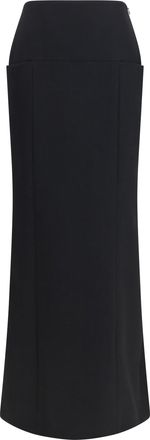 Alaia Merino Wool Column Skirt - Black