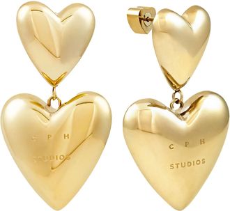 Copenhagen Ohrringe - Edelstahl Ohrringe - Puffy Hearts - Gr. unisize - in Gold - für Damen