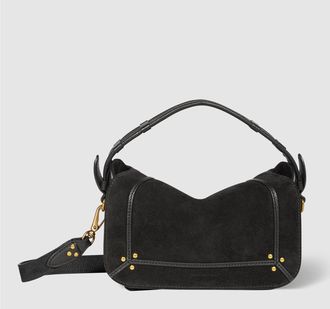 Jerome Dreyfuss Sac Pepito S Cuir Su&eacute;d&eacute; Noir Dor&eacute;