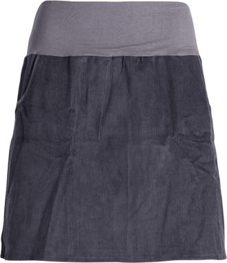 vishes Damen-Cordrock mit breitem Bund & Taschen in Grau | Gr&ouml;&szlig;e XS (34-36) | Handgefertigt aus 100% Baumwolle | F&uuml;r warme & kalte Monate | Nachhaltige Alter