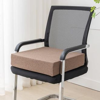 Generic Coussin carr&eacute; &eacute;pais lavable, 50 x 50 x 8 cm, pour salle &agrave; manger, int&eacute;rieur, ext&eacute;rieur, marron, disponible en 40/45/50 cm, coussin d&eacute;coratif confortab