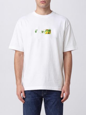 Off-white T-shirt en coton avec imprim&eacute; graphique et &eacute;paules tombantes