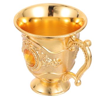 NUOBESTY Metall Kleiner Tasse mit Schmucksteinen und Farbigem Design Vielseitiger Trinkbecher f&uuml;r Wein Wasser und Tee im B&uuml;ro oder Hause Zuf&auml;llige Farbe