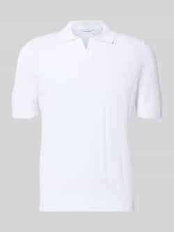 Gran Sasso Regular Fit Poloshirt mit breiter Rippe und V-Ausschnitt