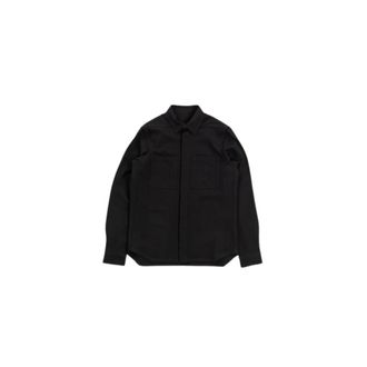 Rick Owens Schwarzes Wollhemd mit Knopfleiste - - Shirts - Herren - Schwarzk - L