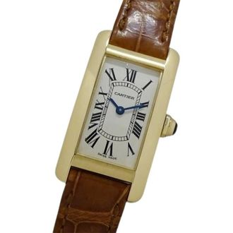 Cartier Montre Pre-owned Tank Am&eacute;ricaine Small - Femme - Pre-owned - Brun - Taille: ONE Size
