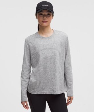 lululemon T-Shirt manches longues Swiftly Relaxed Nouvelle coupe pour Femmes - Blanc - Taille 10