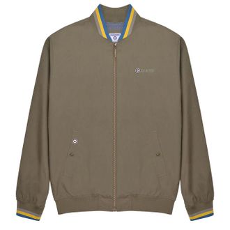 Lambretta Monkey Jacke Mit kontrastfarbenen Streifen f&uuml;r Herren (Khakigr&uuml;n)