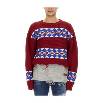 Dsquared2 Homme, Pulls, Multicolore, Taille: L Pull en maille jacquard en laine