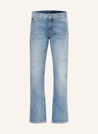 Dolce & Gabbana Destroyed Jeans Frank Straight Fit blau