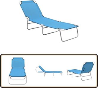 vidaXL Klappliege Stahl und Stoff T&uuml;rkisblau - Klappliege - Gartenliege - Sonnenschirm - Outdoor M&ouml;bel - Pool Accessoire
