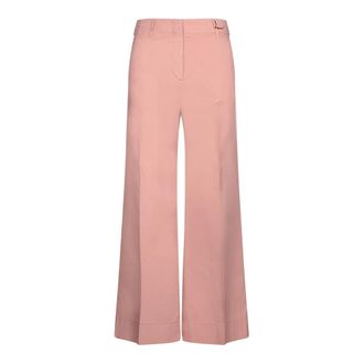 Incotex Rosa Weitbeinige Baumwoll-Popeline-Hose - - Trousers - Damen - Rosa - XL
